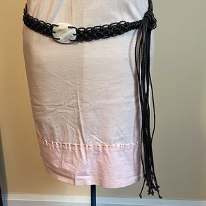 Accessories | Leather Fringe Tie Belt Fits L To Xl With Shell Details ...